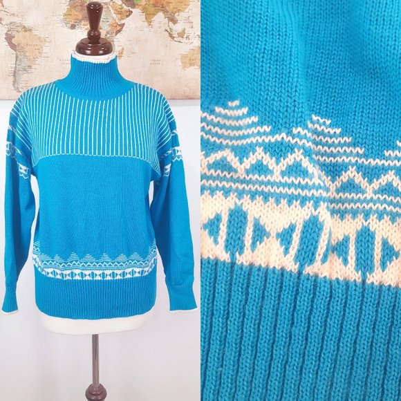 Vintage | Sweaters | Vtg 9s Wool Ski Sweater Kazlin Ski Brand | Poshmark
